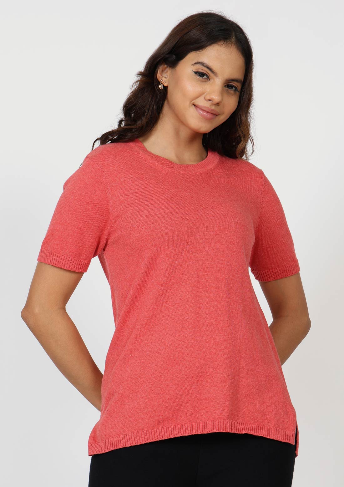 Round Neck Half Sleeve Cotton Top